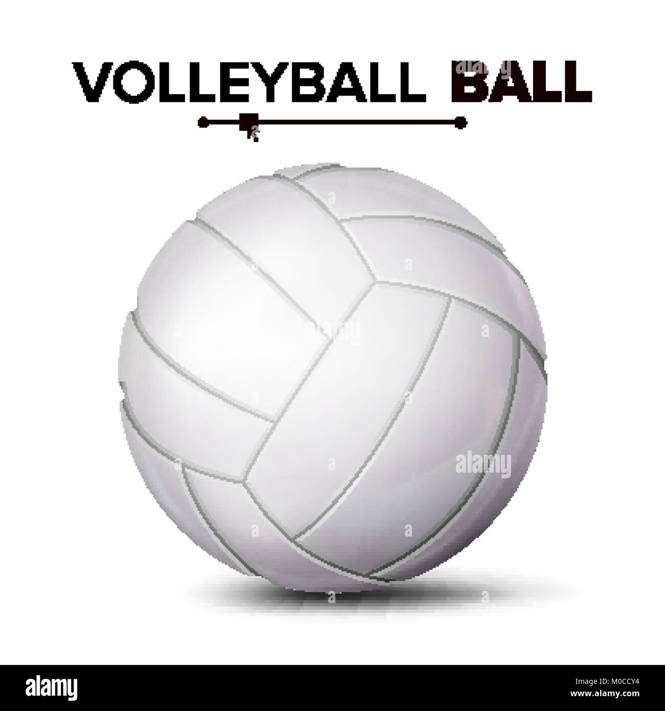 White Volleyball Ball Isolated Vector. Realistic Illustration Stock ...