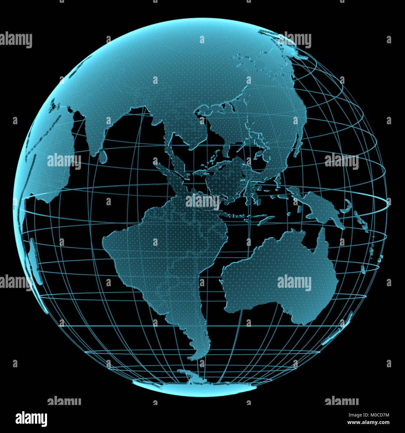 Blue shining transparent earth globe Stock Photo - Alamy
