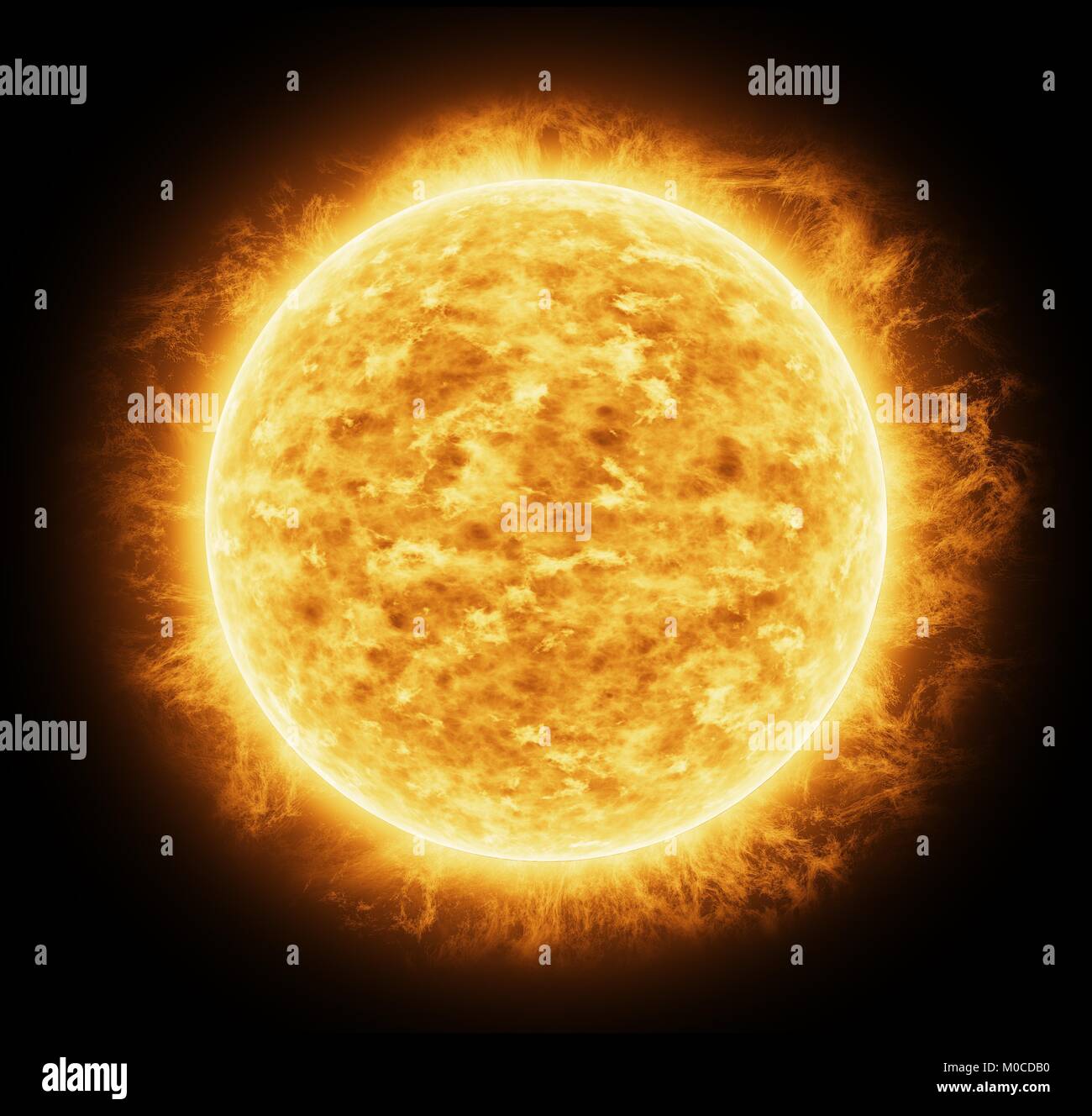 Bright and hot orange sun Stock Photo - Alamy