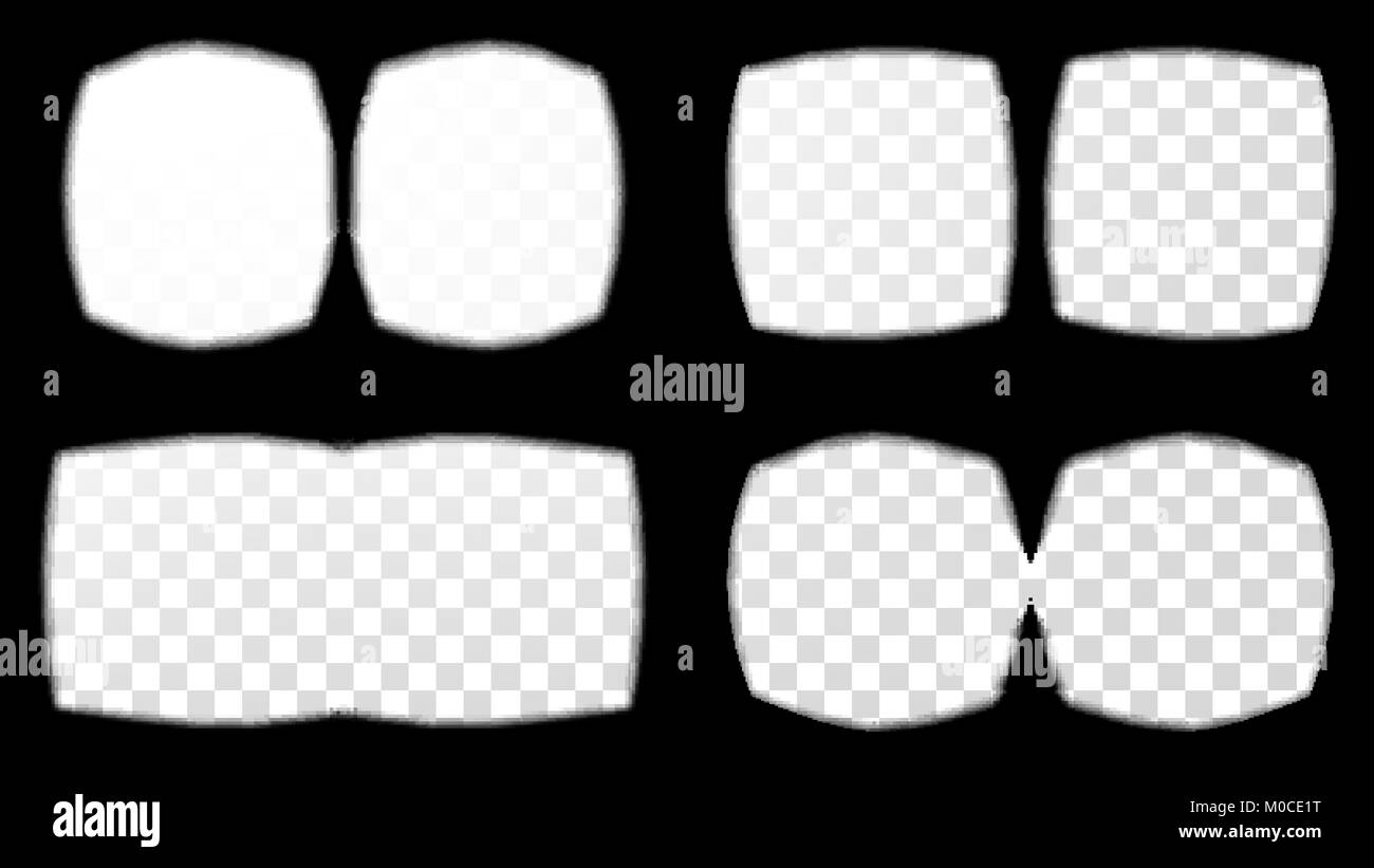 Virtual Reality Glasses Sight View Vector. Screen Frame Template. VR ...