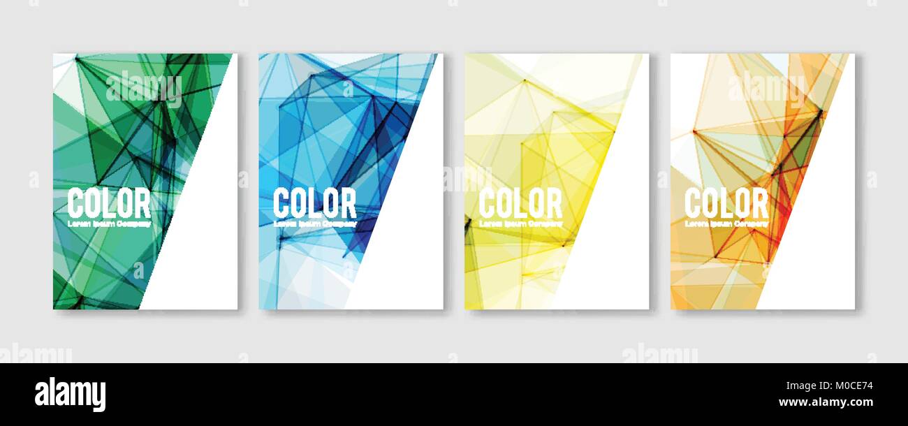 Abstract templates with colorful Geometric Polygons. Vector covers ...