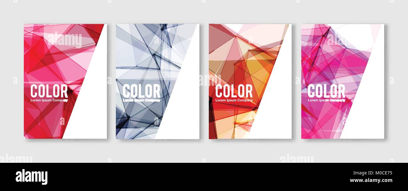 Abstract templates with colorful Geometric Polygons. Vector covers ...