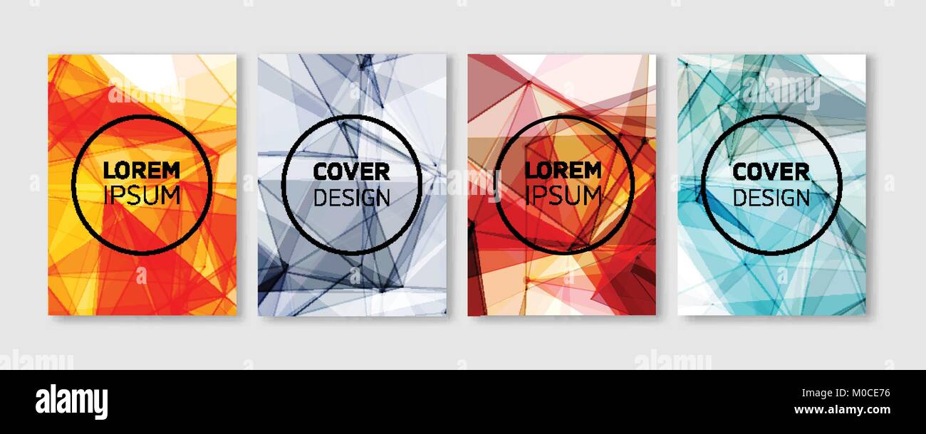 Abstract templates with colorful Geometric Polygons. Vector covers ...