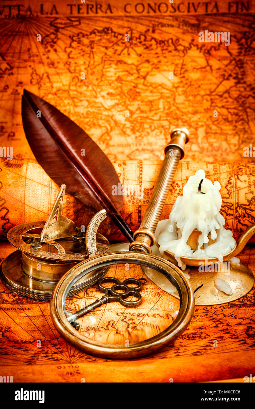 Compass map pen hi-res stock photography and images - Alamy