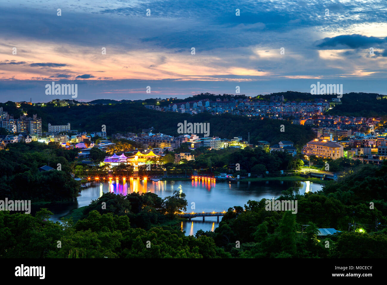 Aerial view of green grass lake in hsinchu, taiwan Stock Photo - Alamy
