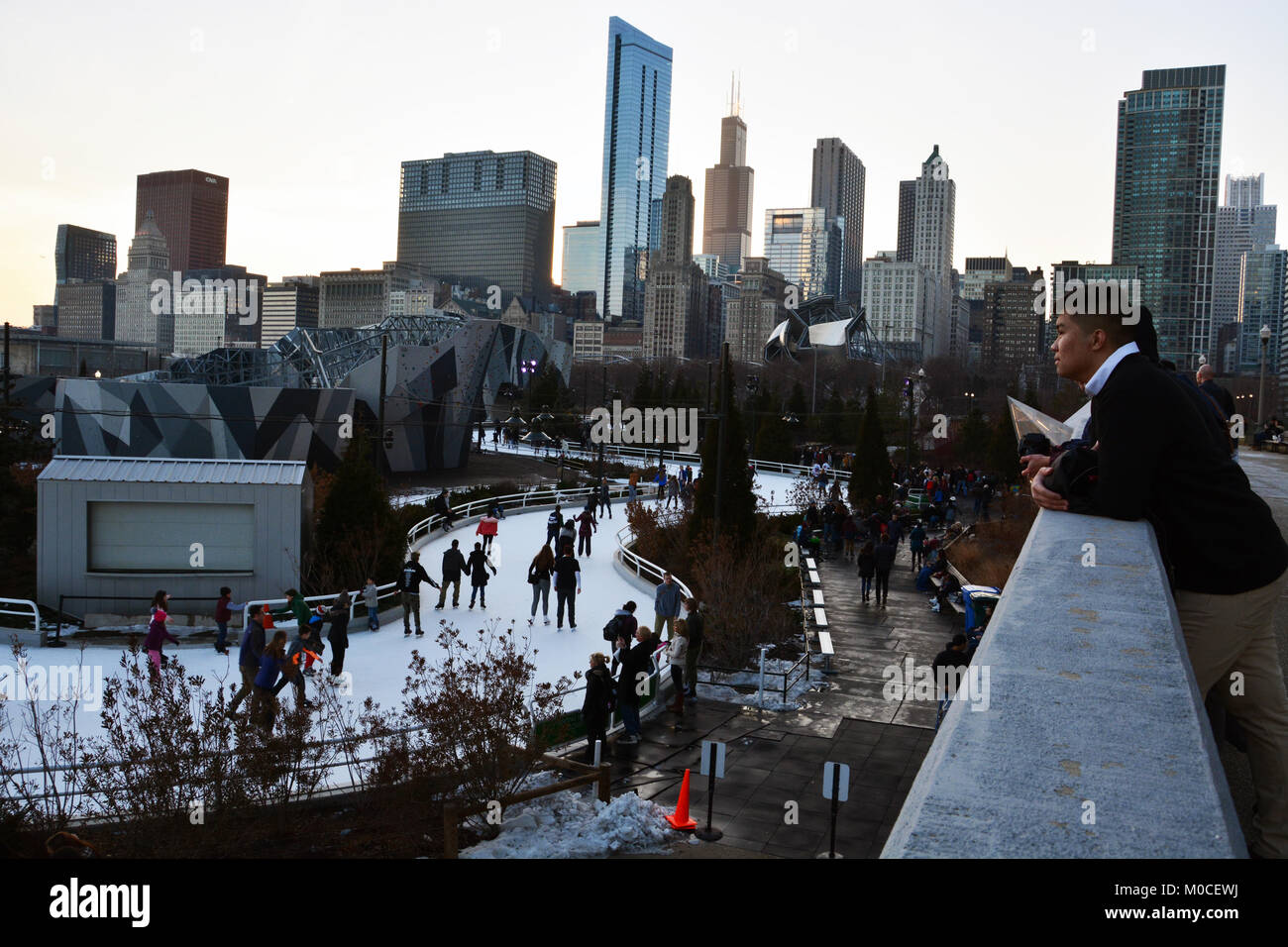 Maggie daley park skating hi-res stock photography and images - Alamy