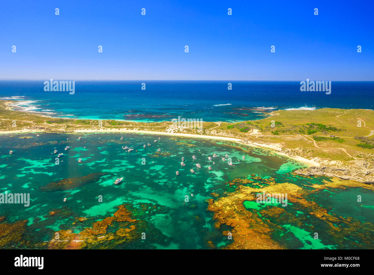 Rottnest Island aerial reef Stock Photo - Alamy