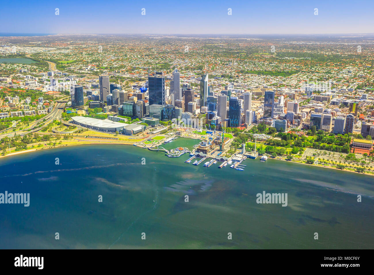 Perth Skyline aerial Stock Photo - Alamy