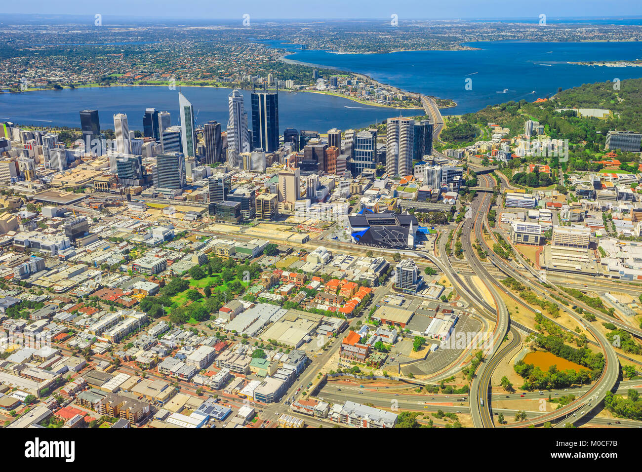 Perth Downtown aerial Stock Photo - Alamy