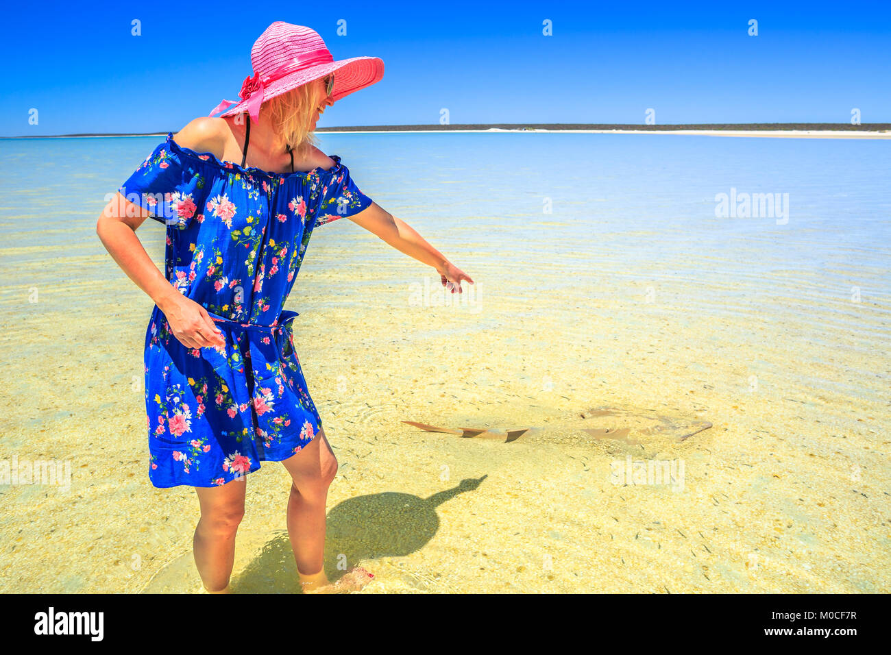 Tourist at Shell Beach Stock Photo - Alamy