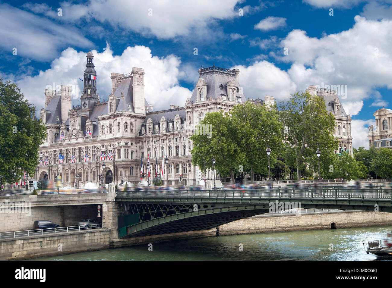 Montmartre, France. Street with houses. Sunset in Paris Stock Photo - Alamy