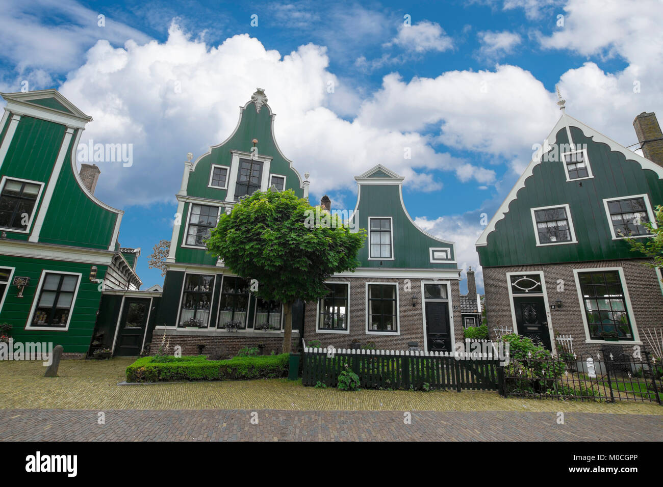 Traditional houses in Holland town Volendam, Netherlands Stock Photo ...