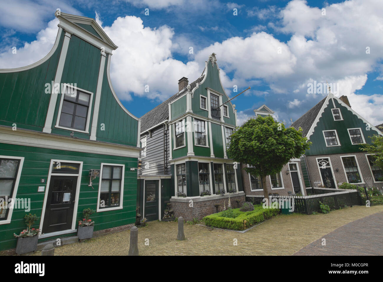 Traditional houses in Holland town Volendam, Netherlands Stock Photo ...