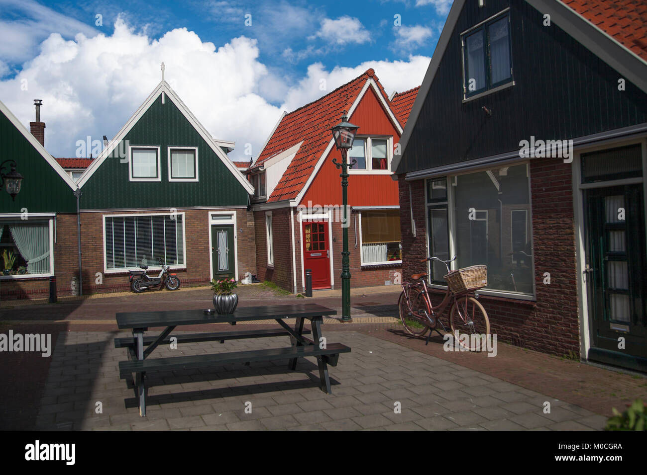Traditional houses in Holland town Volendam, Netherlands Stock Photo ...