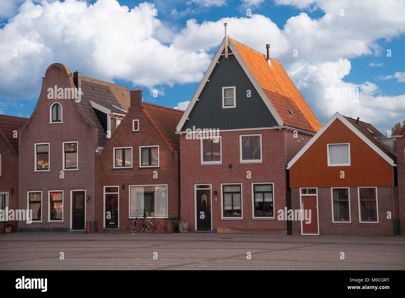 Traditional houses in Holland town Volendam, Netherlands Stock Photo ...