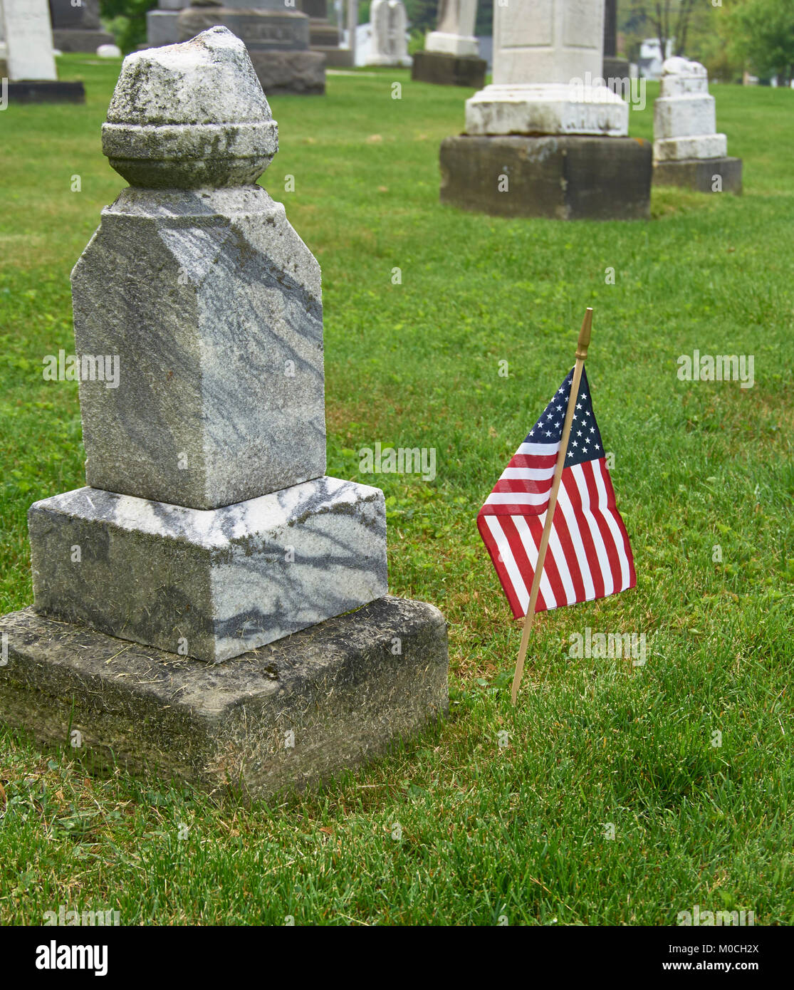 Community cemetery showing historical head stone markers Stock Photo ...