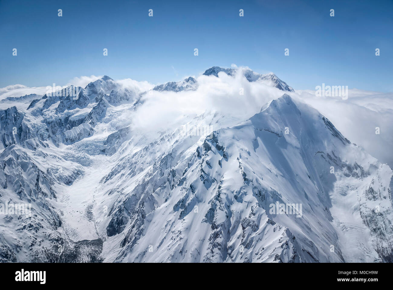An image of the Southern Alps of New Zealand taken from an aircraft in ...