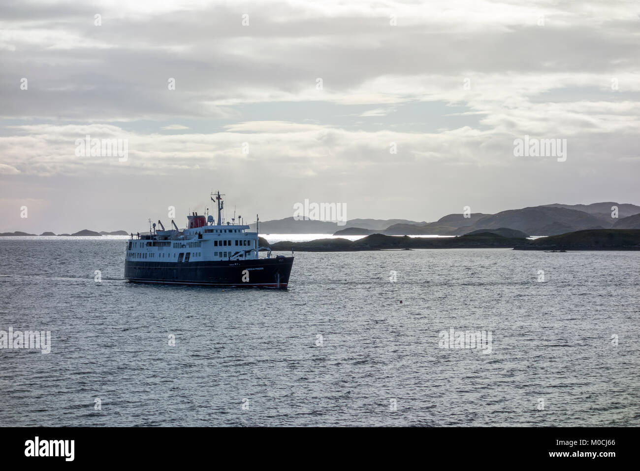 The Hebridean Princess approaching Tarbert, Isle of Harris, Western ...