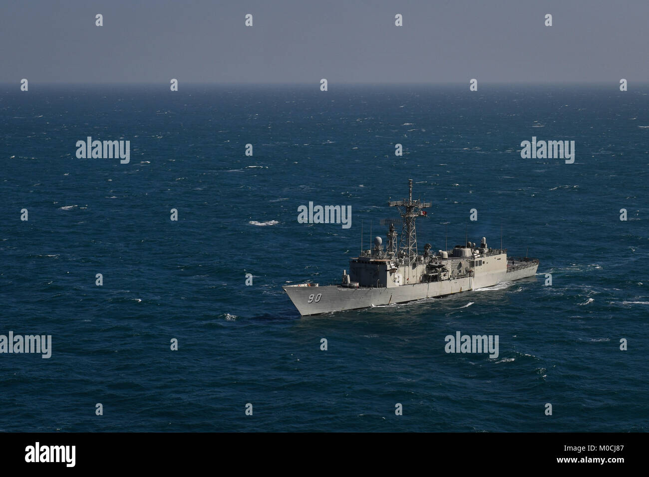 The Royal Bahrain Naval Force frigate RBNS Sabha (FFG 90 transits the ...