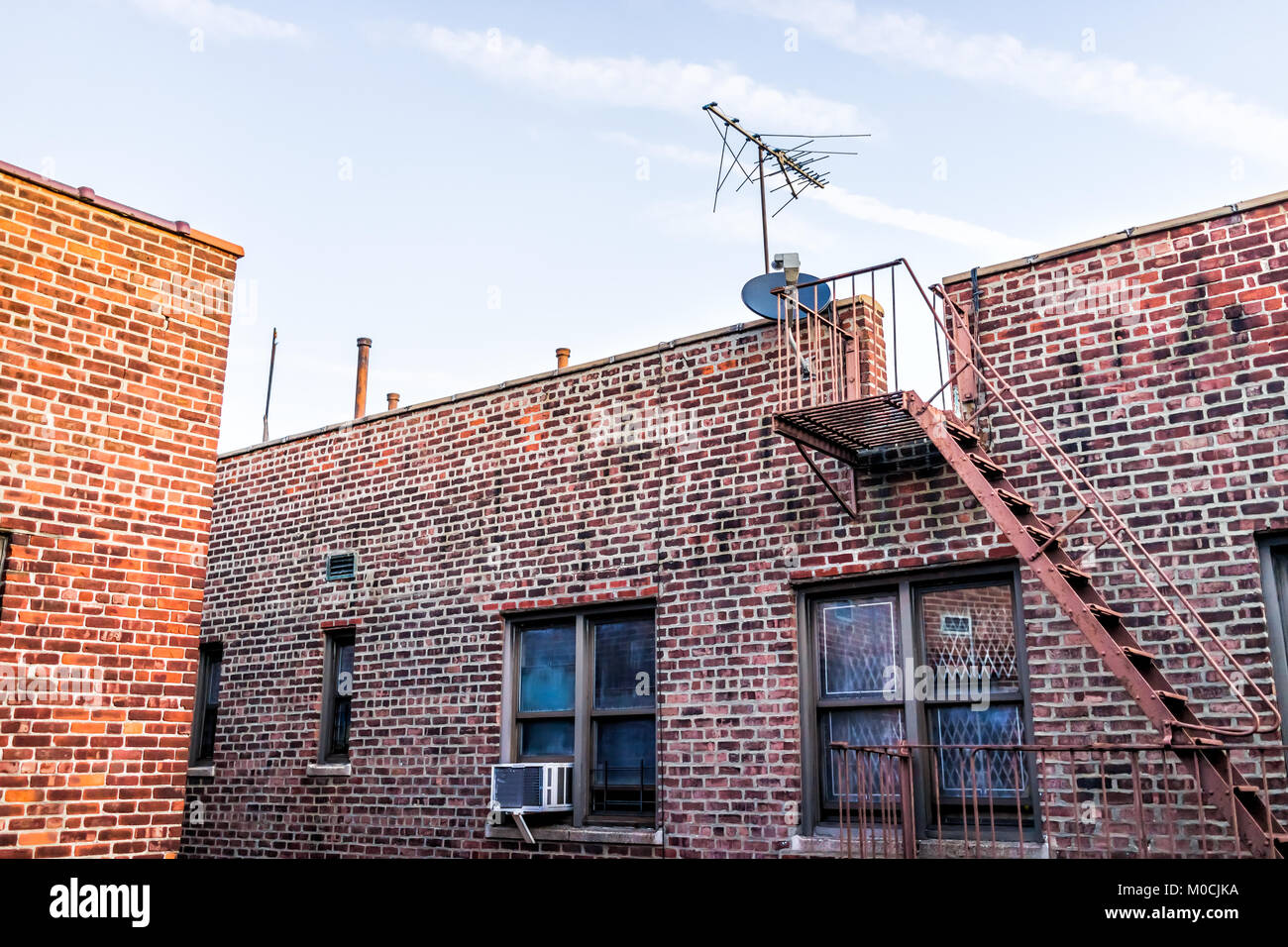 Brick apartment condo building roof exterior architecture in Fordham ...