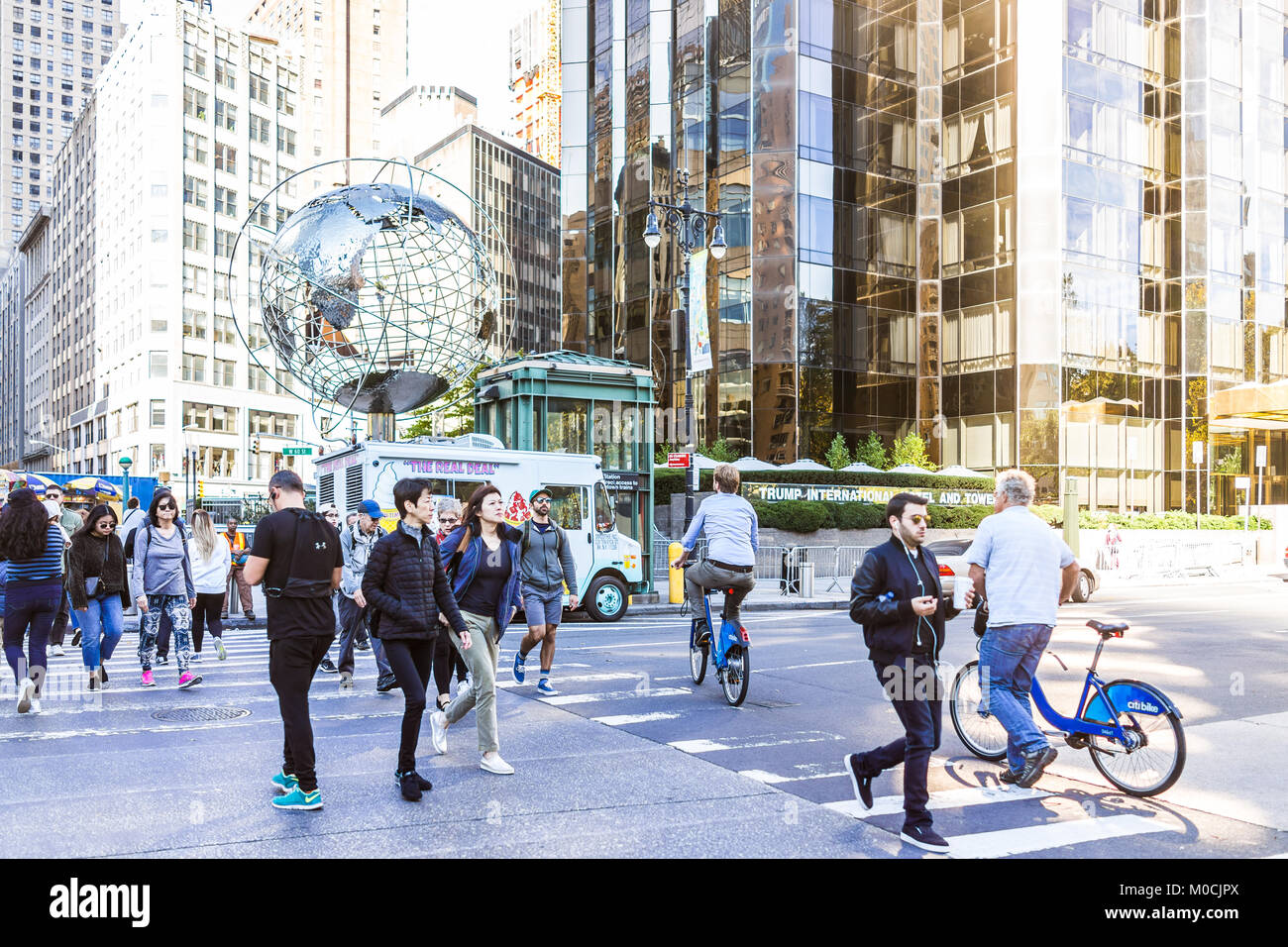 New York City, USA - October 28, 2017: Midtown Manhattan with crowd ...
