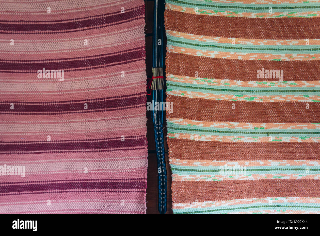 Traditional Polish rugs in Museum of Folk Culture in Wegorzewo town ...