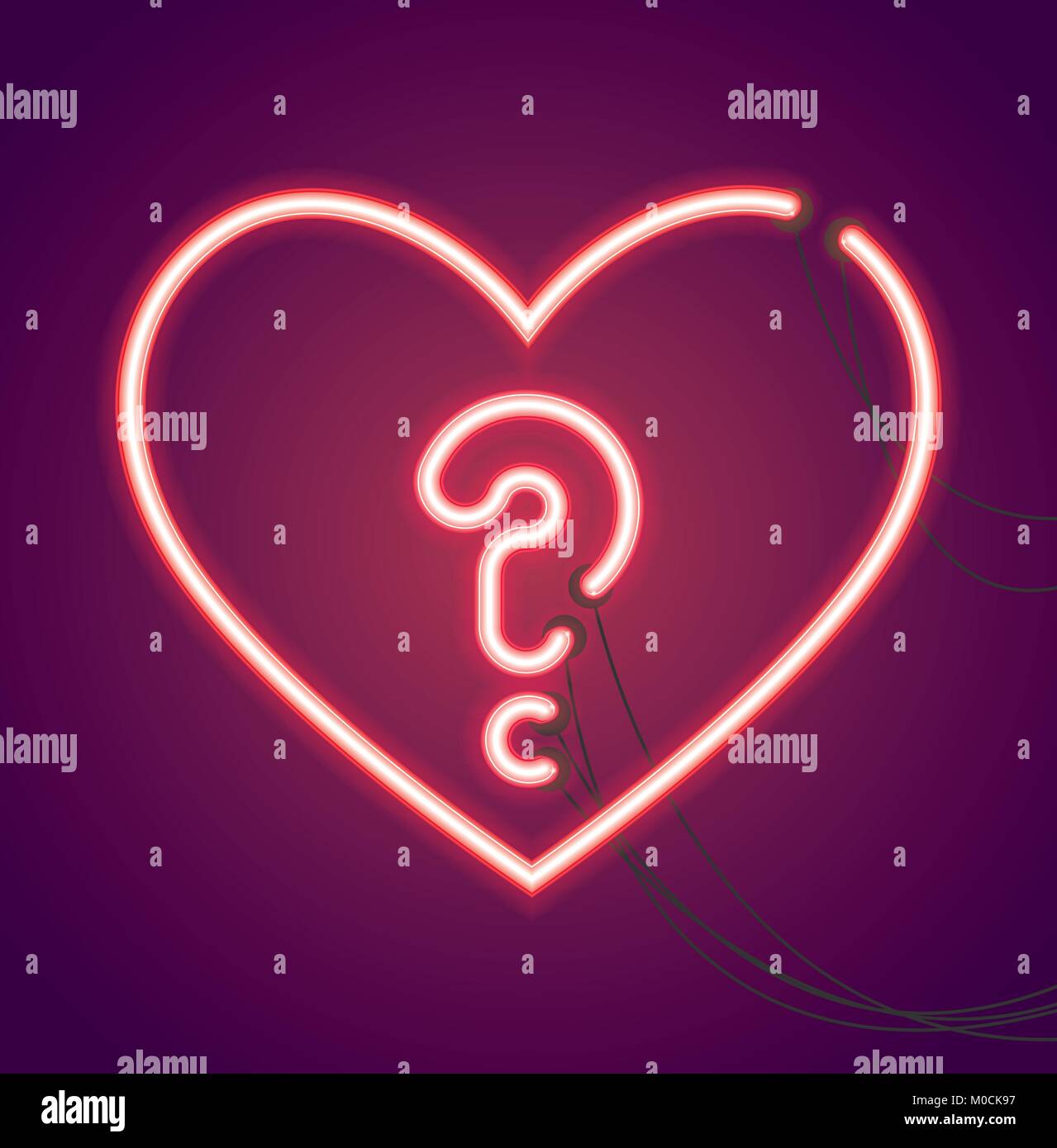 Heart neon lamp Stock Vector Images - Alamy