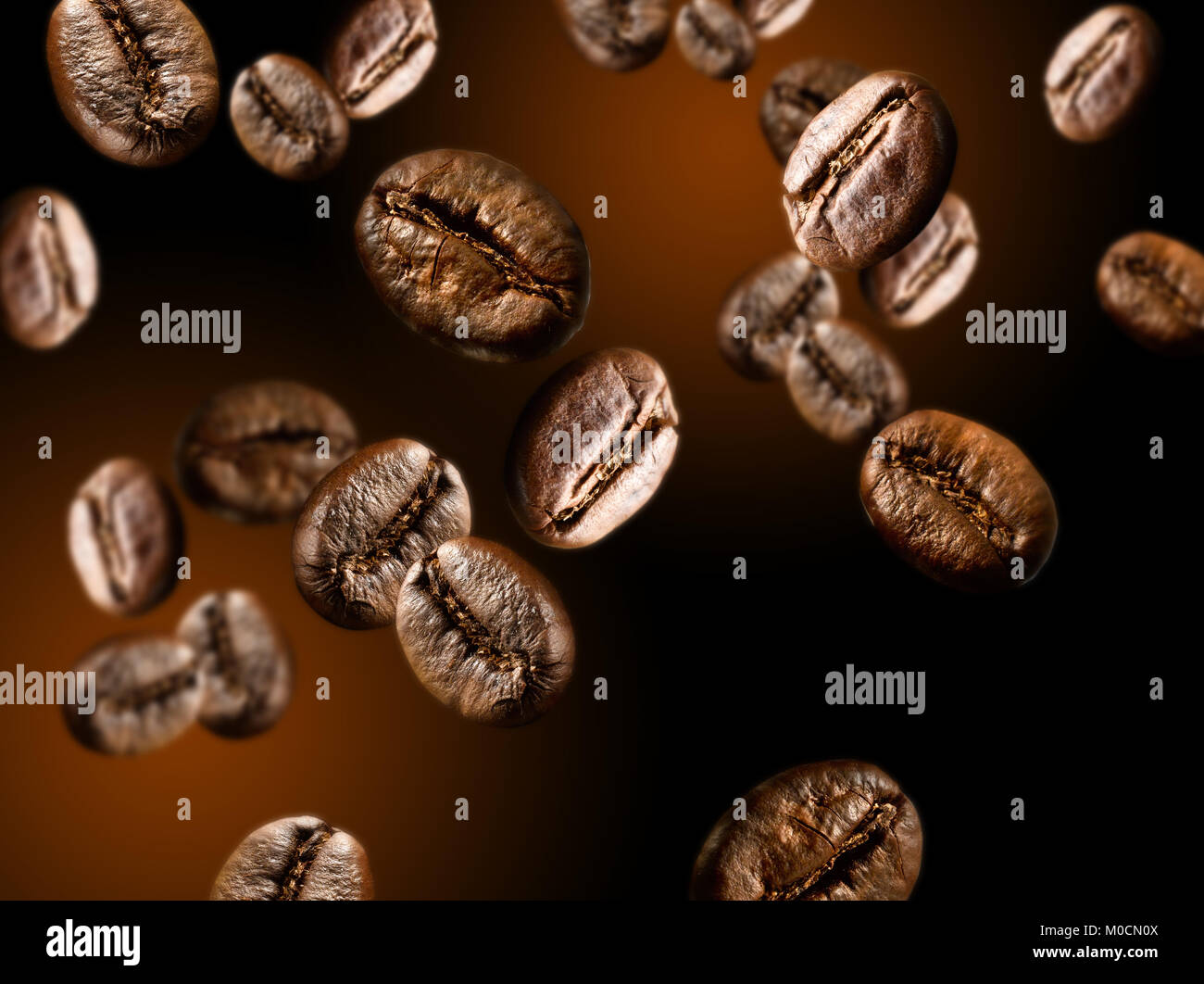flying coffee beans Stock Photo - Alamy