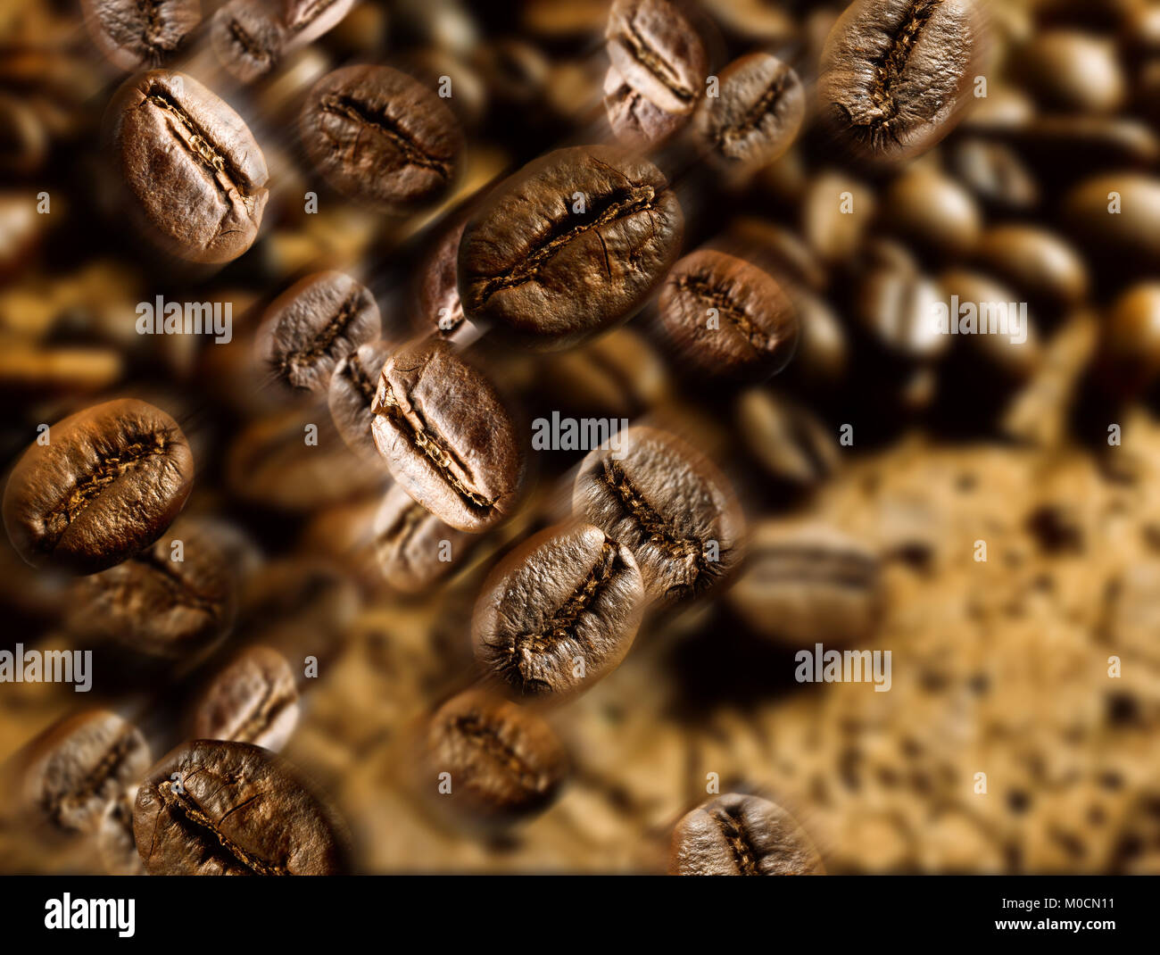 flying coffee beans Stock Photo - Alamy