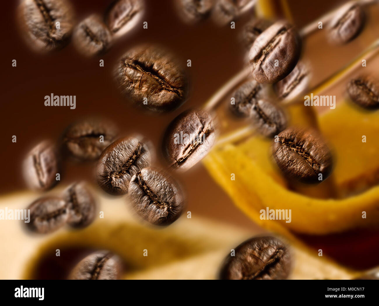 flying coffee beans Stock Photo - Alamy