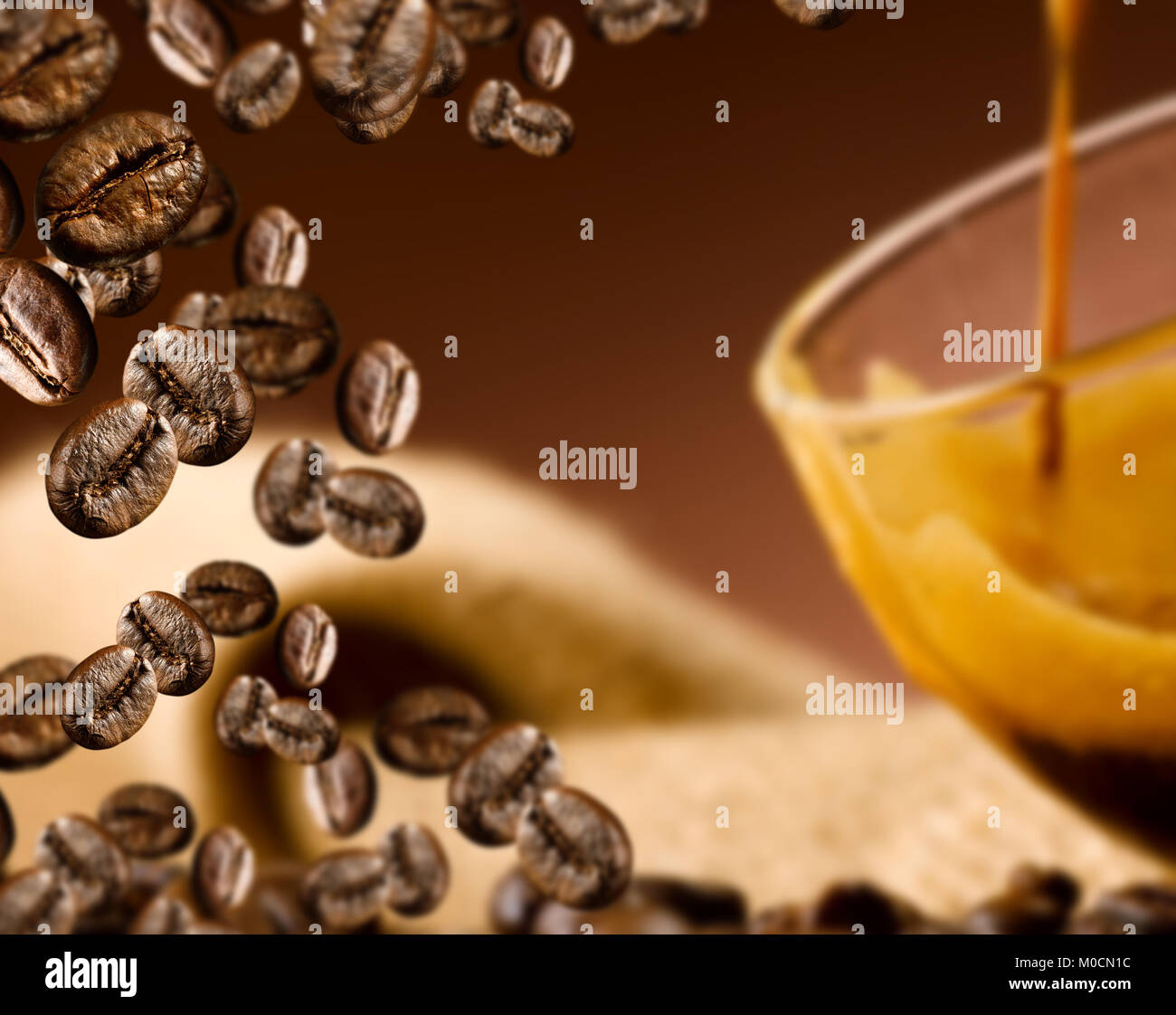 flying coffee beans Stock Photo - Alamy