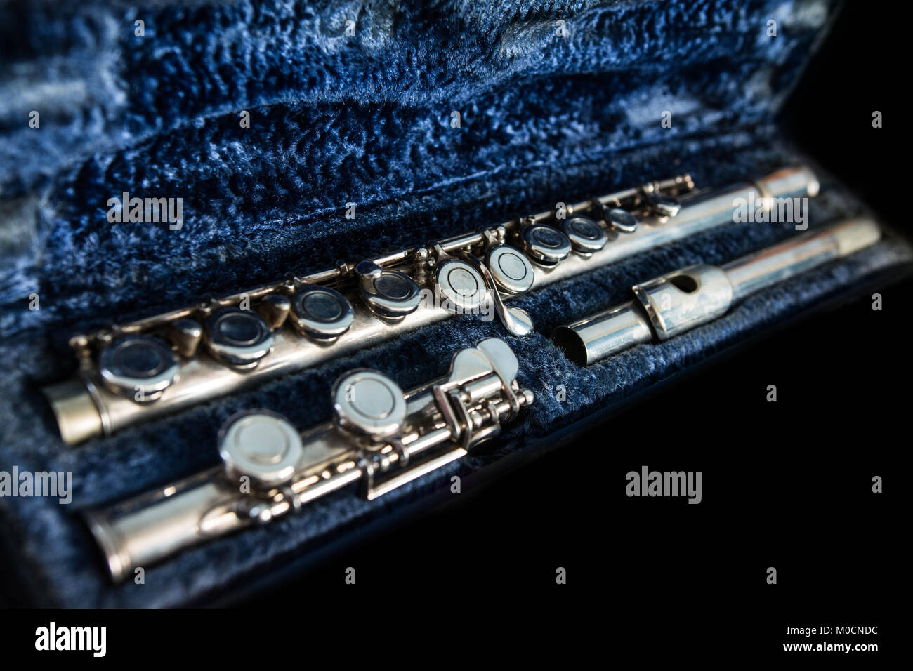 Disassembled traverse flute in its case Stock Photo - Alamy