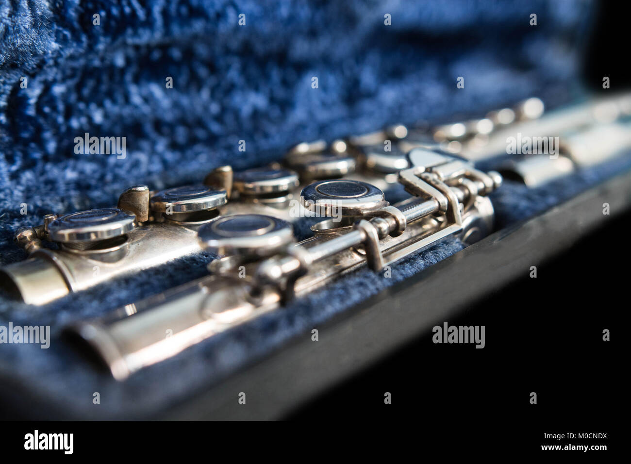 Disassembled traverse flute in its case Stock Photo - Alamy