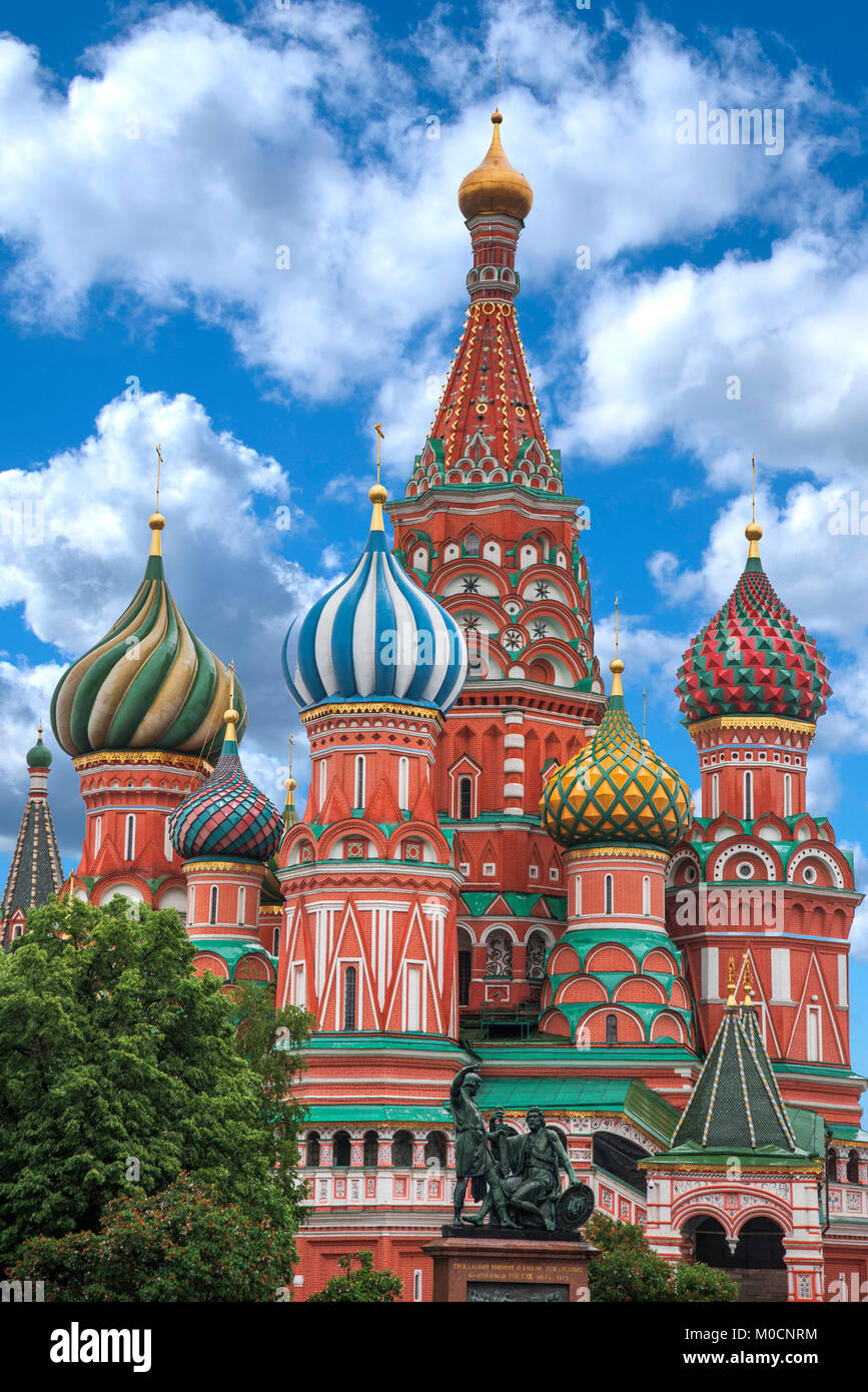 St. Basil's Cathedral - an Orthodox church on Red Square in Moscow, a ...