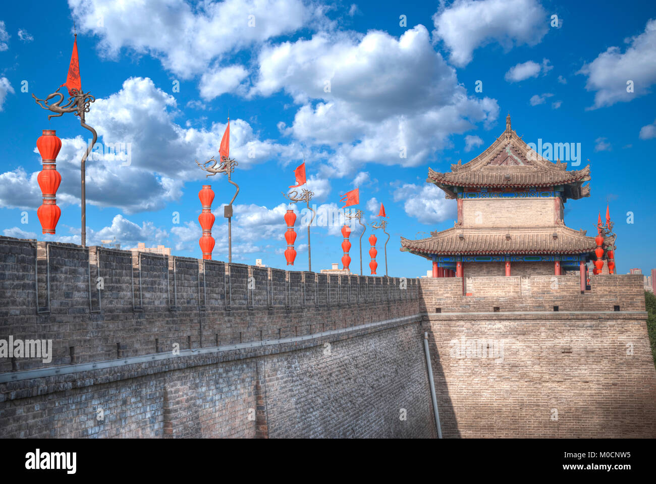Xian city wall. The largest monument of Chinese architecture Stock ...