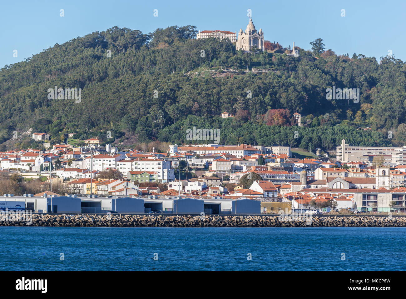 Viana do Castelo city seen from Cabedelo Beach (Praia do Cabedelo) in ...