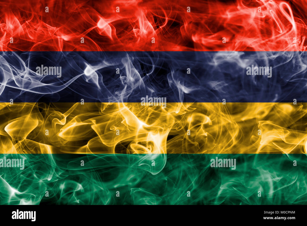 Mauritius smoke flag Stock Photo - Alamy