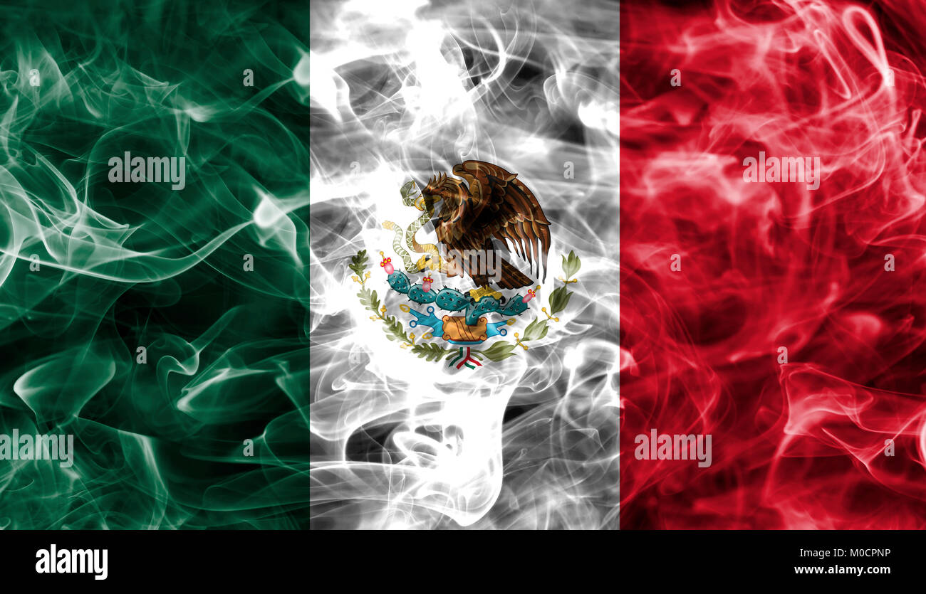 Mexico smoke flag Stock Photo - Alamy