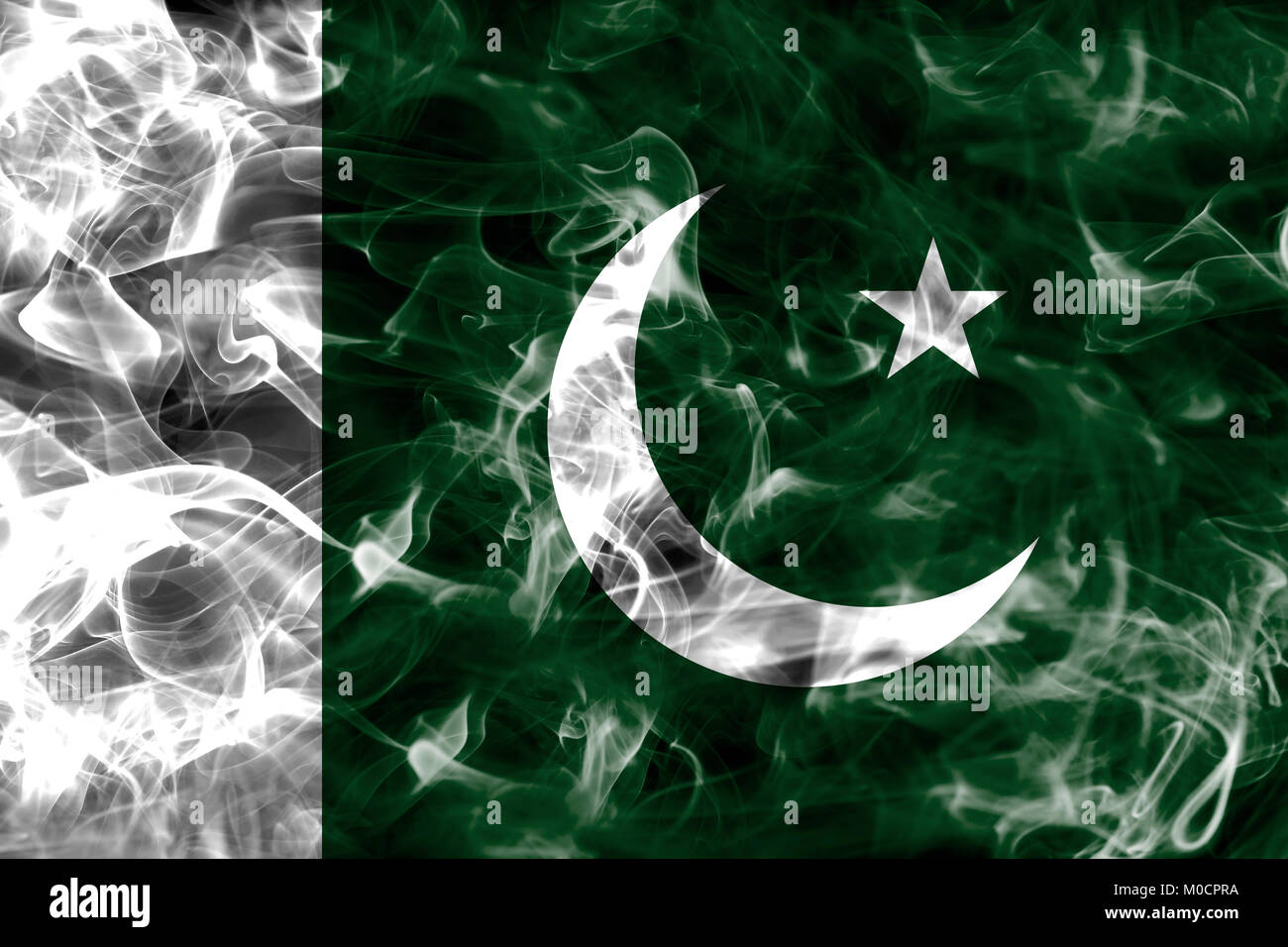 Pakistan smoke flag Stock Photo - Alamy