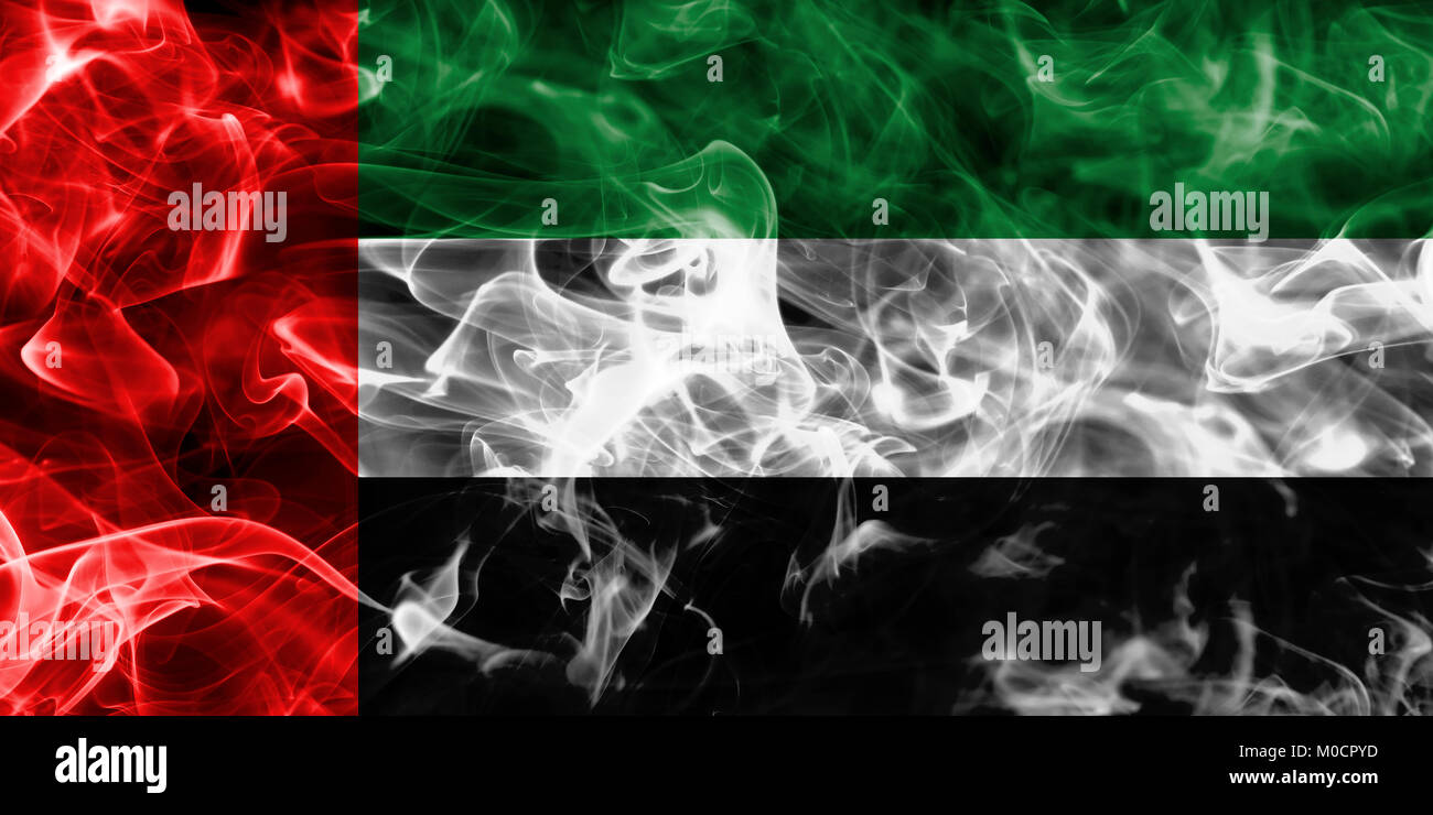 United Arab Emirates smoke flag Stock Photo - Alamy