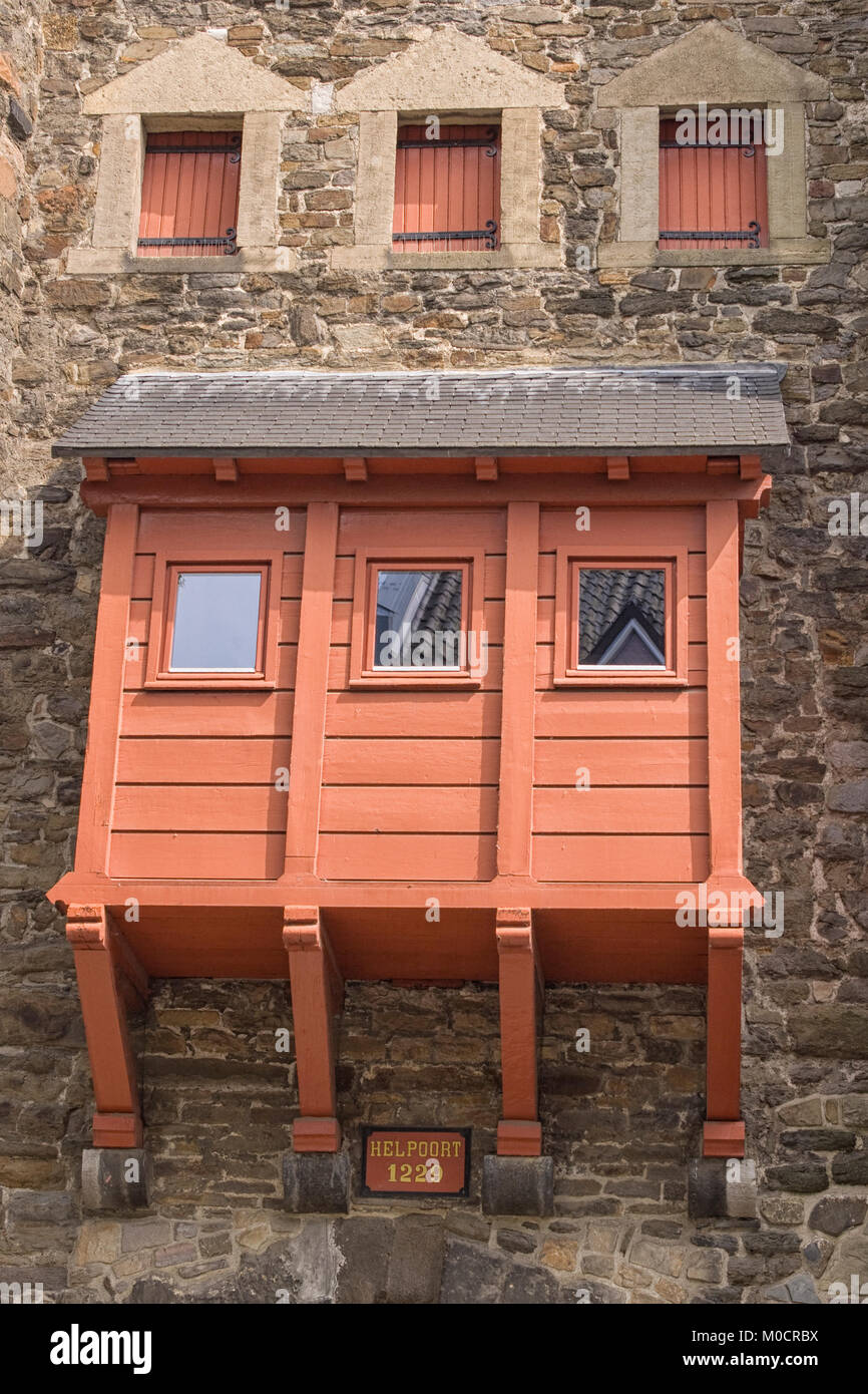 Very old gate with wooden guard's place from 1229 in the Netherlands ...