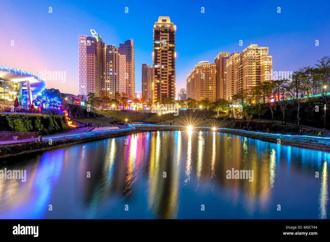 skyline of taichung city at Maple Garden Stock Photo - Alamy