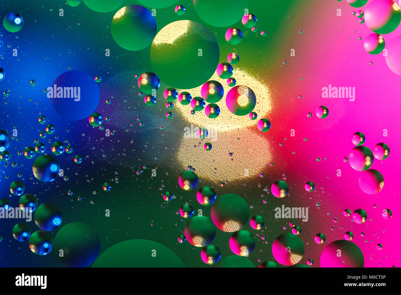 Colorful artificial background with bubbles. Artificial lighting ...
