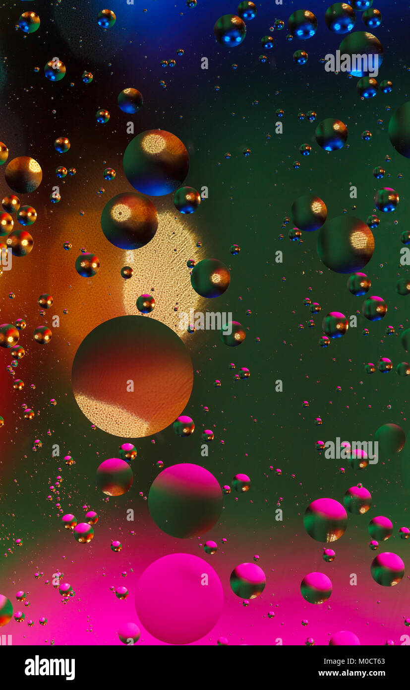 Colorful artificial background with bubbles. Artificial lighting ...