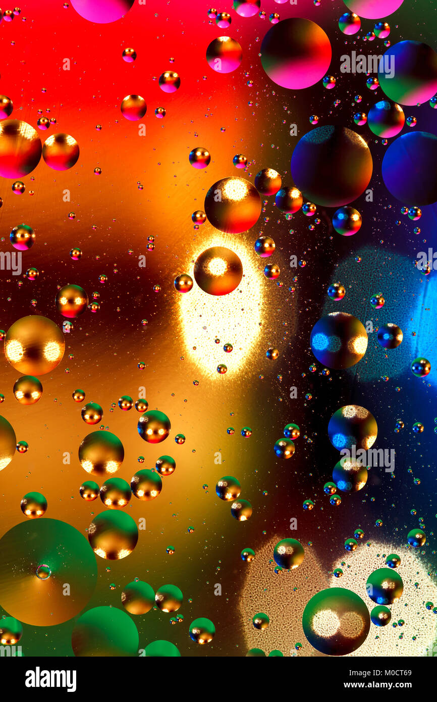 Colorful artificial background with bubbles. Artificial lighting ...