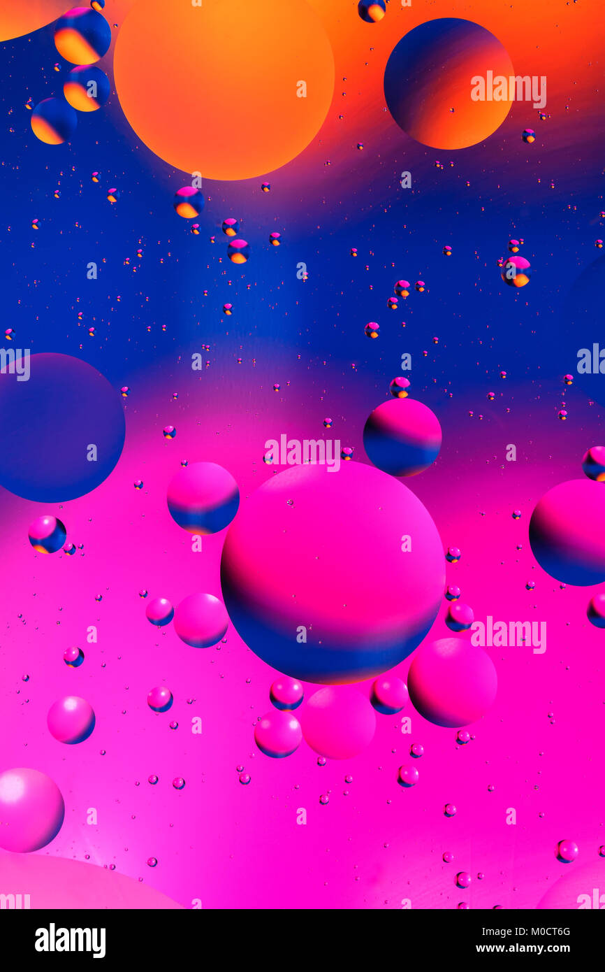 Colorful artificial background with bubbles. Artificial lighting ...
