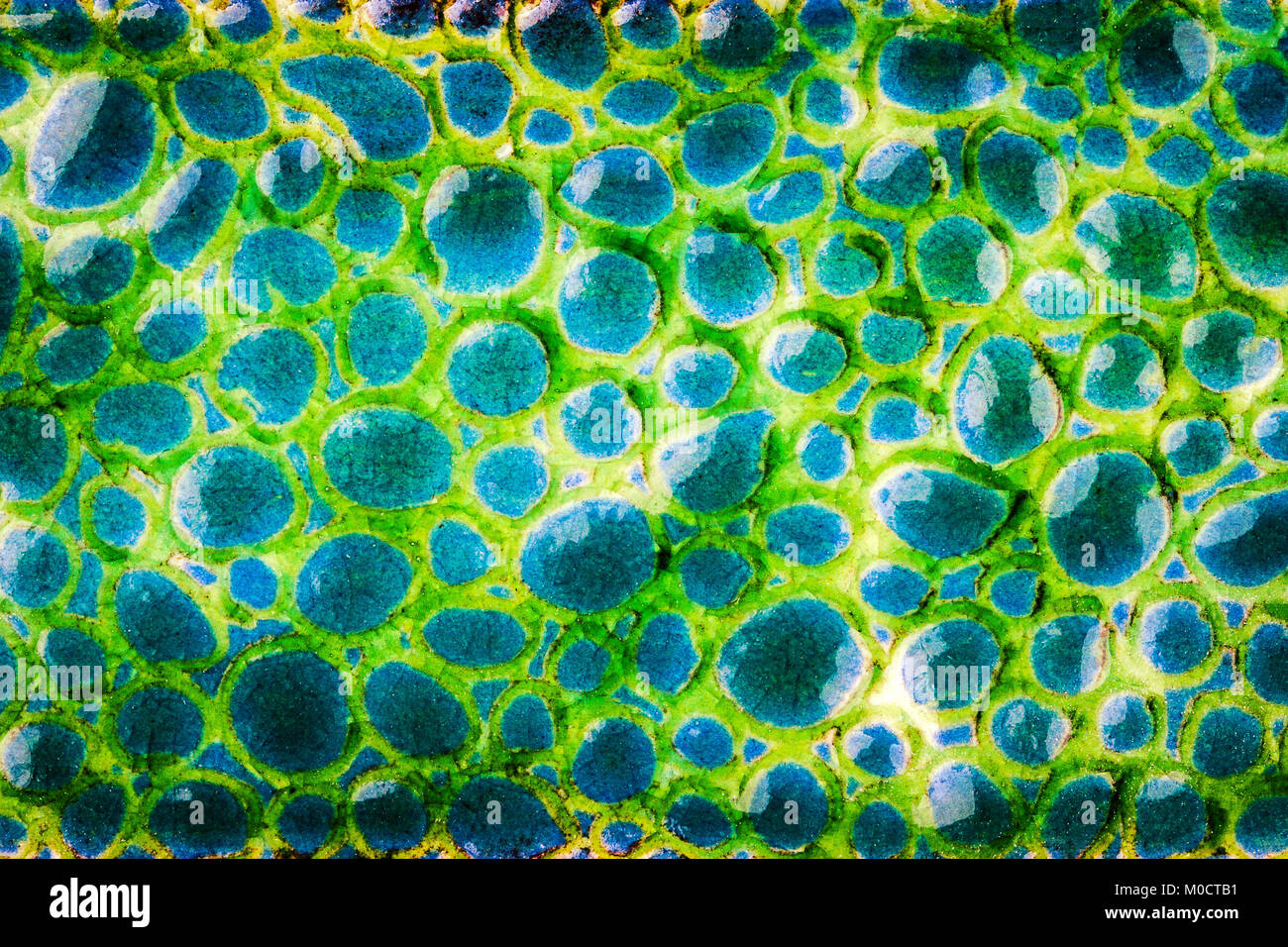 Closeup shot of glazed green and blue ceramics texture Stock Photo - Alamy