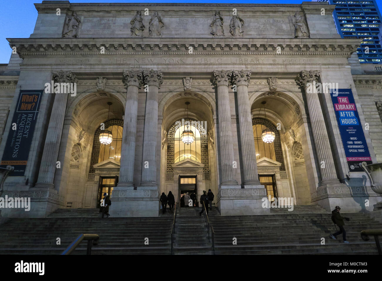 Facade of New York Public Library, Main Branch, NYC Stock Photo - Alamy