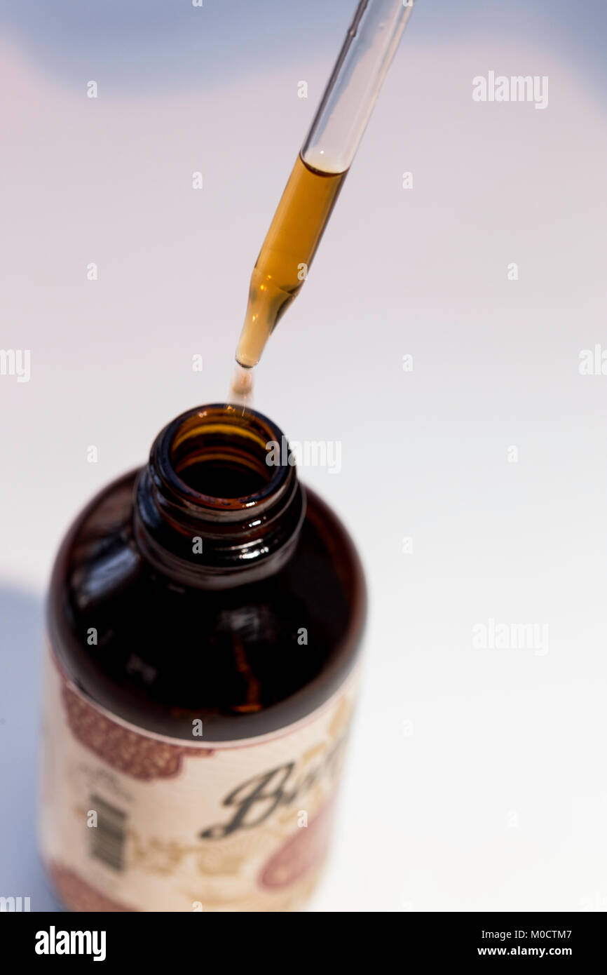Eyedropper with Aromatic Bitters Bottle Stock Photo - Alamy