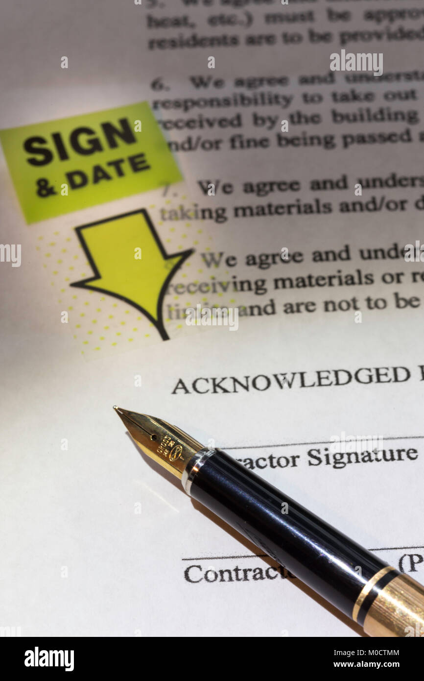 Sign & Date Tabs Still Life Stock Photo - Alamy